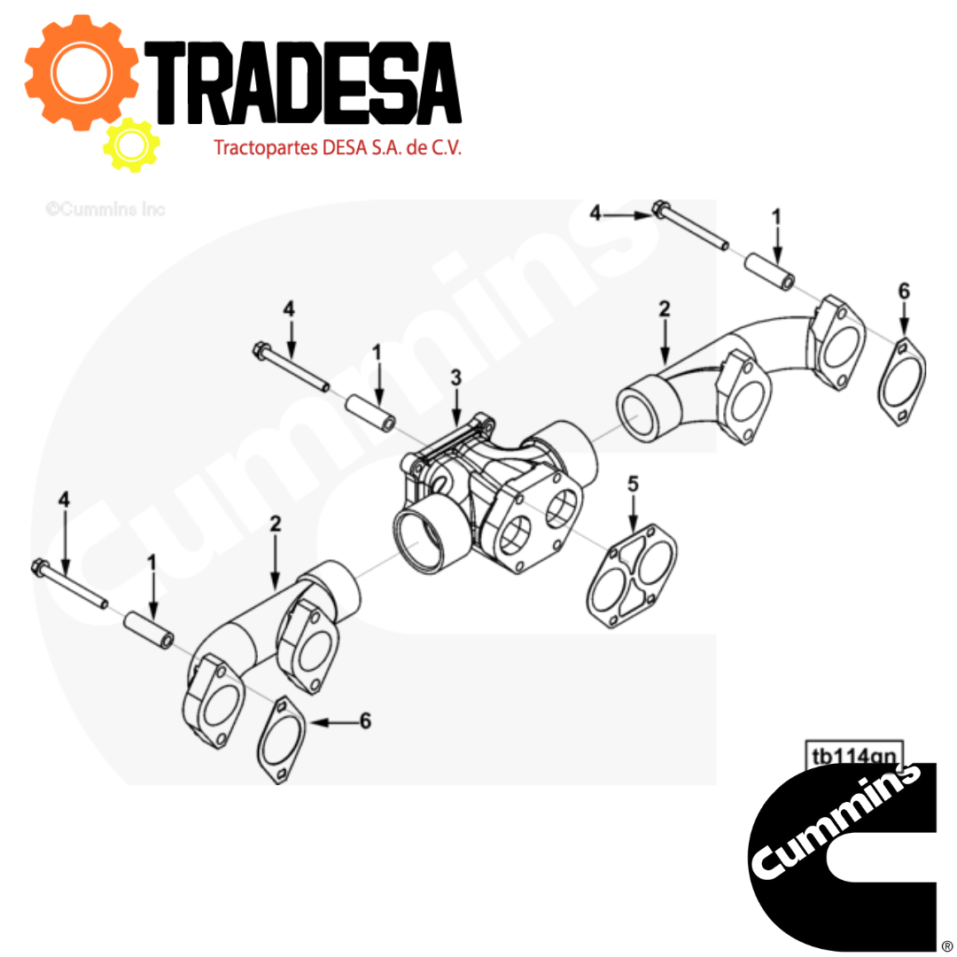 Producto Empaque De Manifold De Escape Cummins Isx, Qsx Doble (3679309 ...